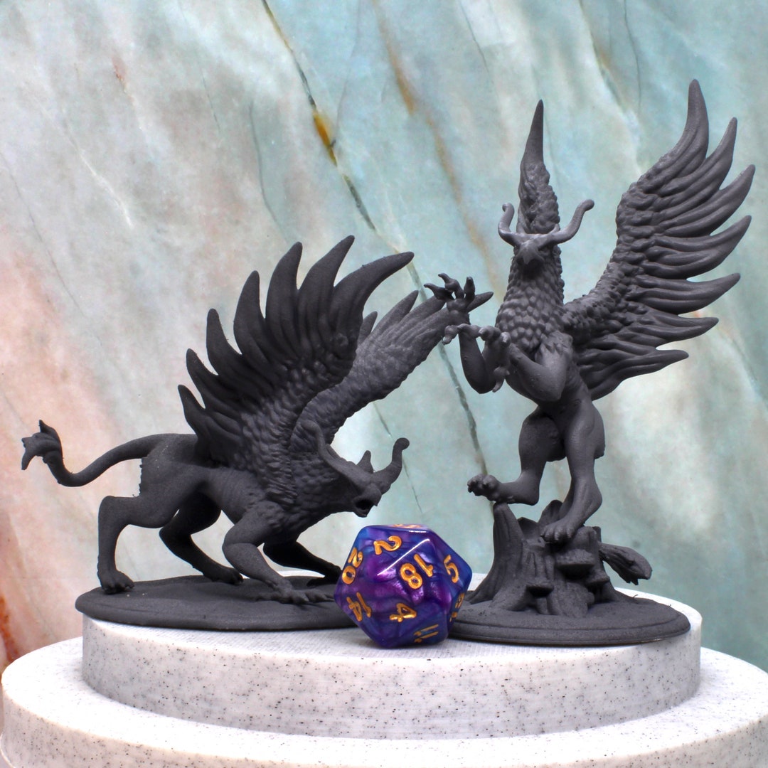 Set of Two Griffin Miniatures, Large Size Dnd Monsters, 3D Resin Prints ...