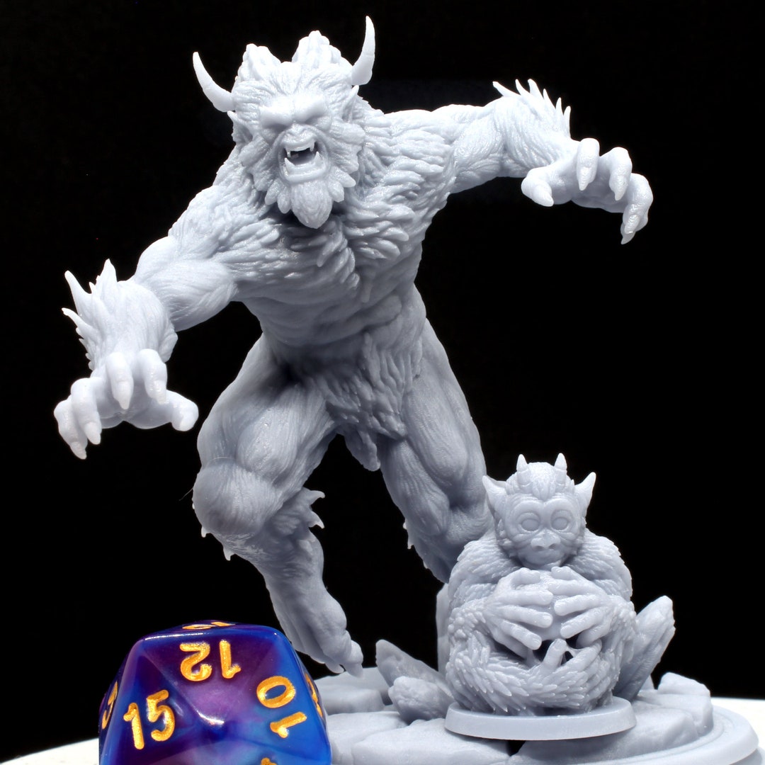 Yeti Family Miniatures for Dnd, Tabletop Games: Durable 3D Resin Prints ...
