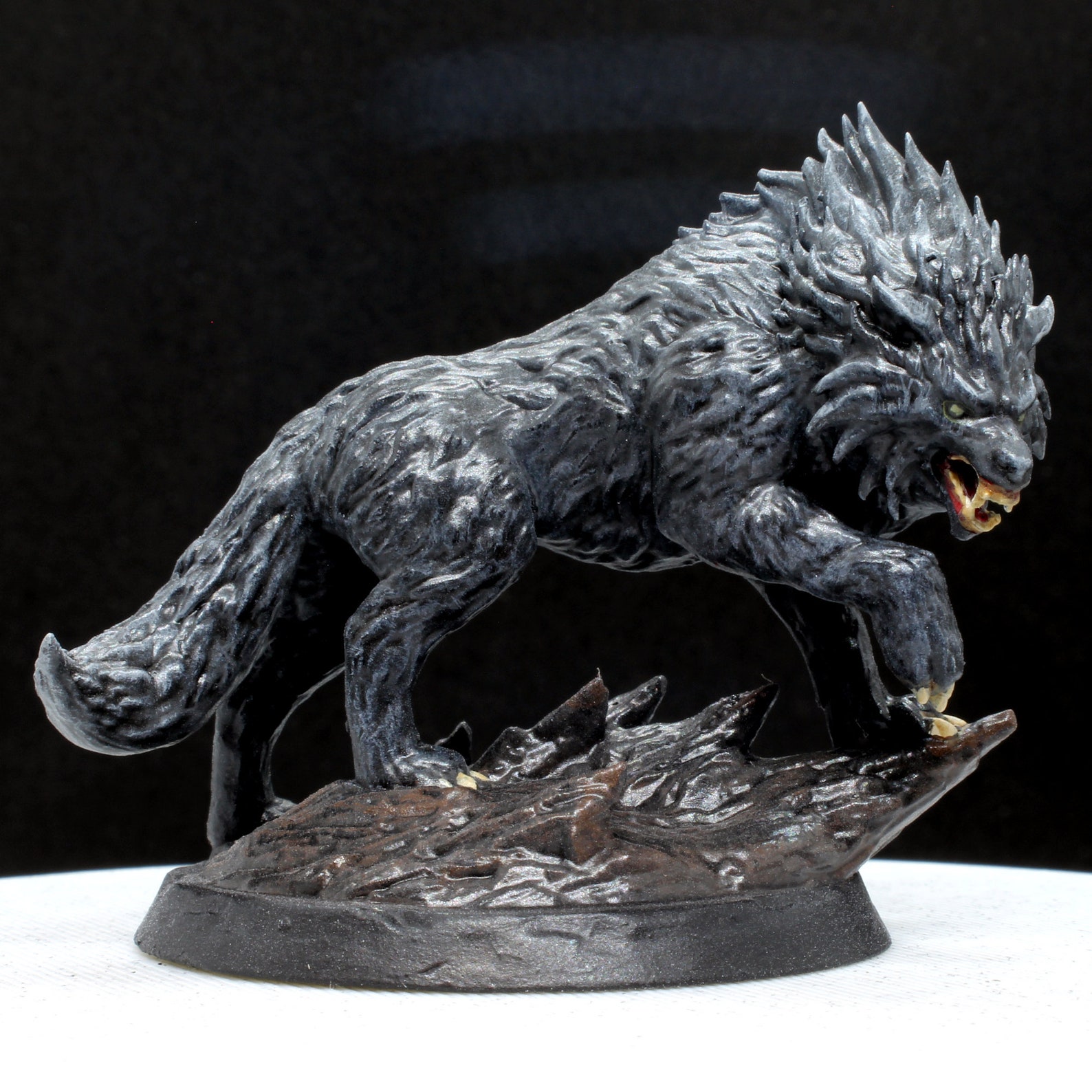 Hand Painted Dire Wolf Miniature Large Monster 2 Base | Etsy
