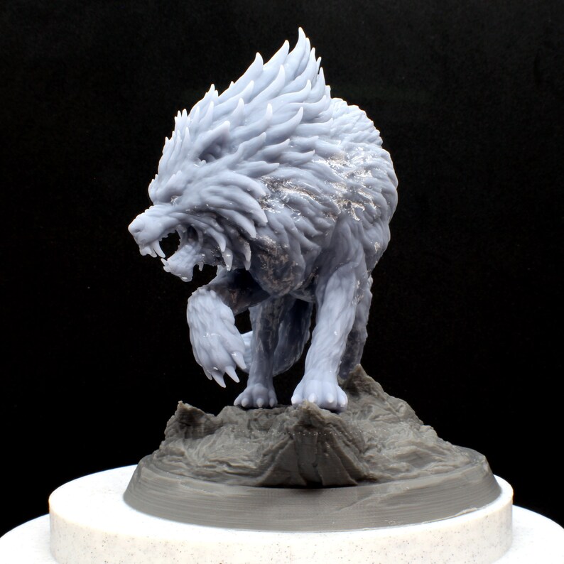 4 Inch 11cm Tall Dire Wolf 1:12 Scale 3D Resin Print. - Etsy