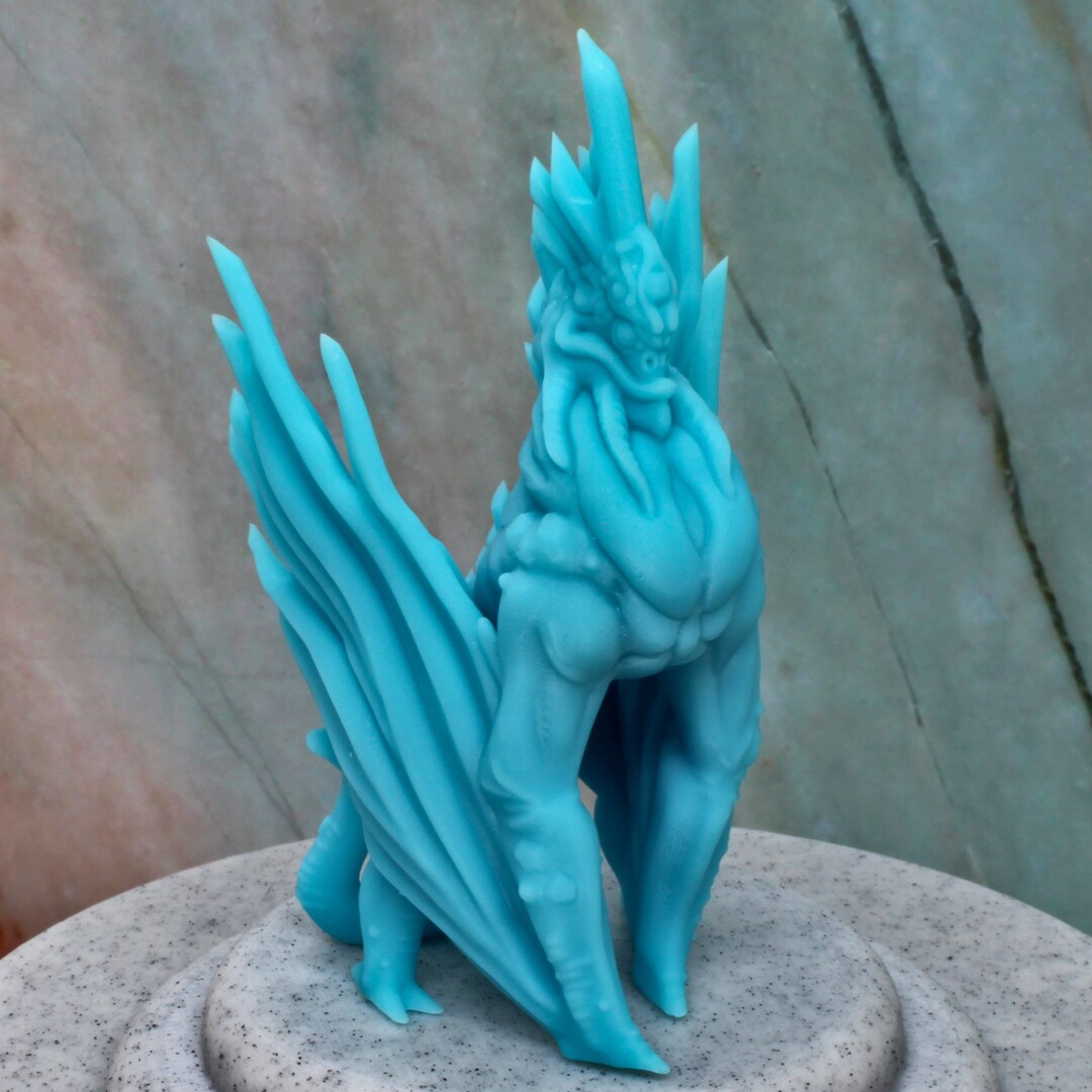 Blue Crystal Dragon Miniature Model, 3D Resin Print. 85mm Tall - Etsy