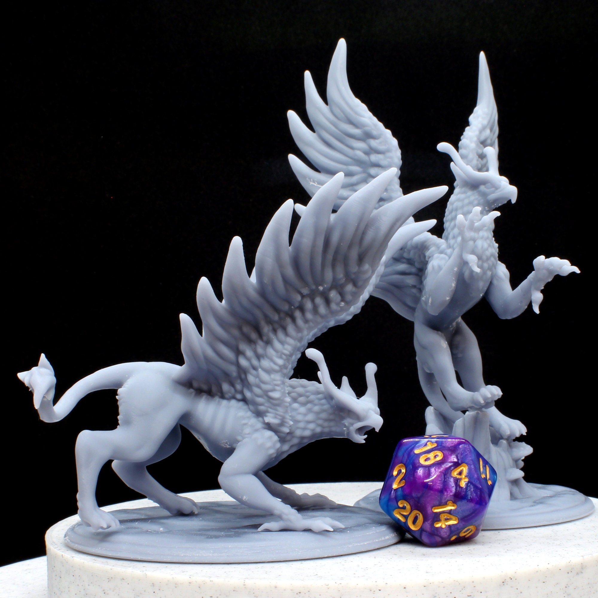 Set of Two Griffin Miniatures Large Size DnD Monsters Great | Etsy