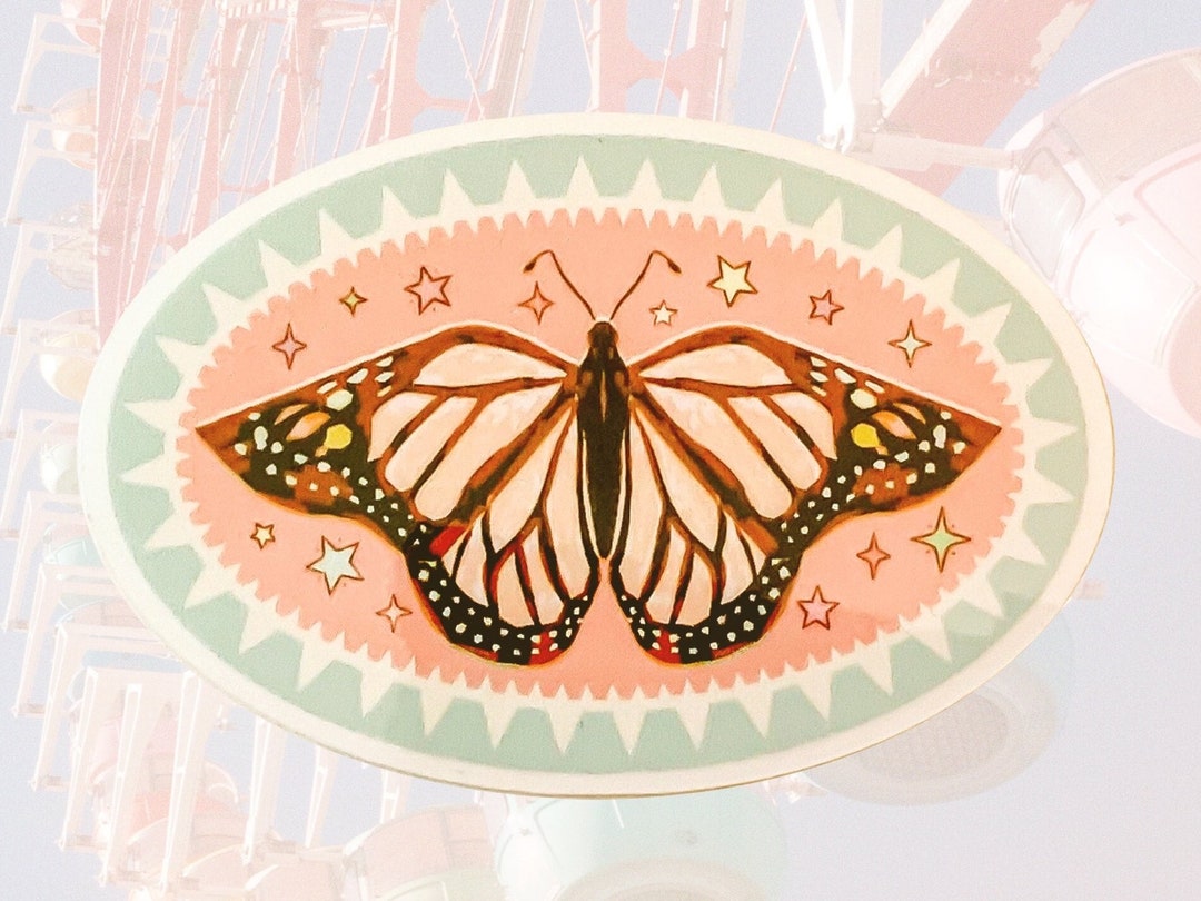 Monarch Vinyl Sticker, Butterfly Laptop Sticker, Waterproof, Kitsch ...