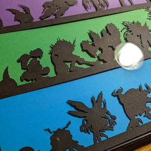 CUSTOM* Digimon Team - Silhouettes - Paper Art - Etsy