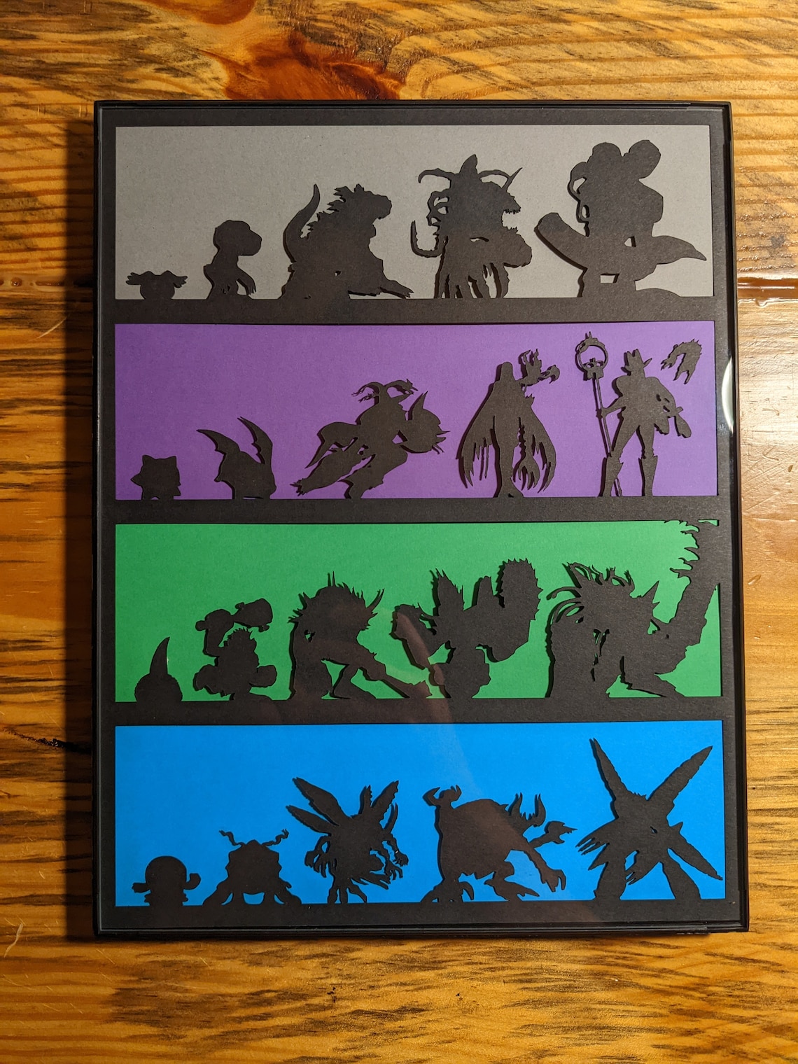 CUSTOM Digimon Team Silhouettes Paper Art - Etsy