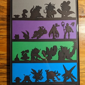 CUSTOM* Digimon Team - Silhouettes - Paper Art - Etsy
