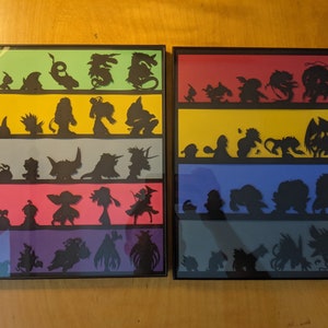 CUSTOM Digimon Team Silhouettes Paper Art - Etsy