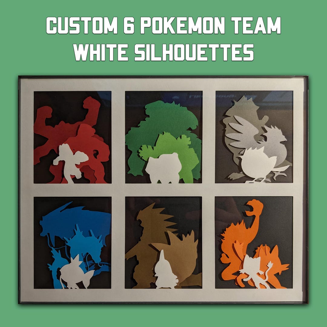 CUSTOM* 6 Pokemon Team - Paper Art - Commission - Etsy