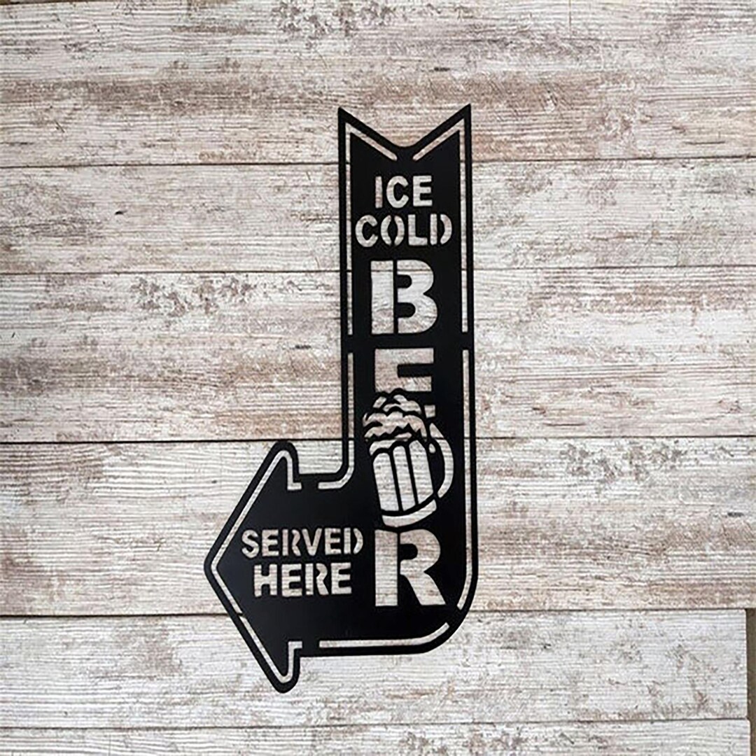 Cold Beer Sold Here Metal Sign, for Your Man Cave Wet Bar Basement or ...