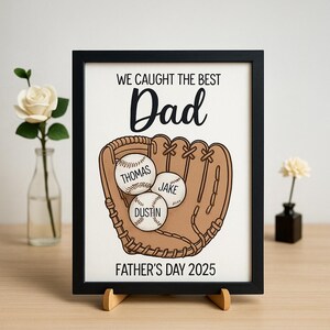 Personalized Father’s Day Gift – We Caught the Best Dad Baseball Print ...