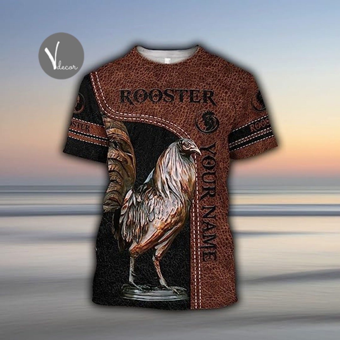 Personalized Rooster T-shirt, Custom Name Rooster Lover Shirt, Gift for ...