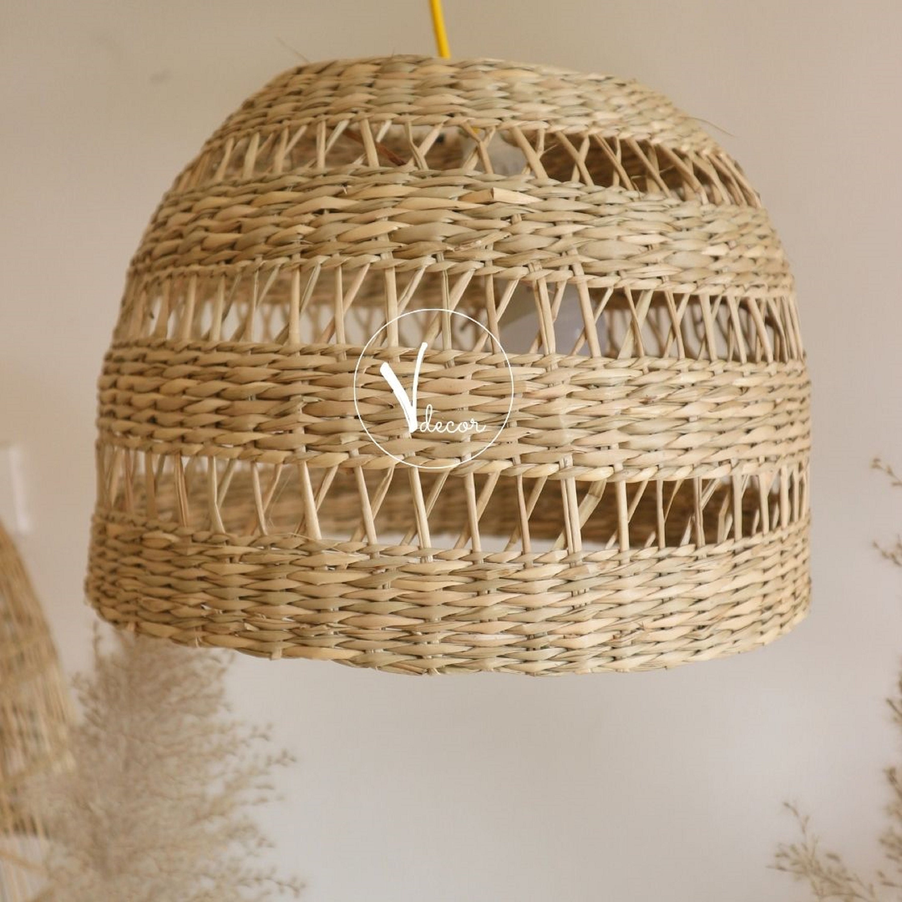 Seagrass Pendant Light Natural Colour Rattan Pendant Etsy