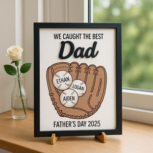 Personalized Father’s Day Gift – We Caught the Best Dad Baseball Print ...