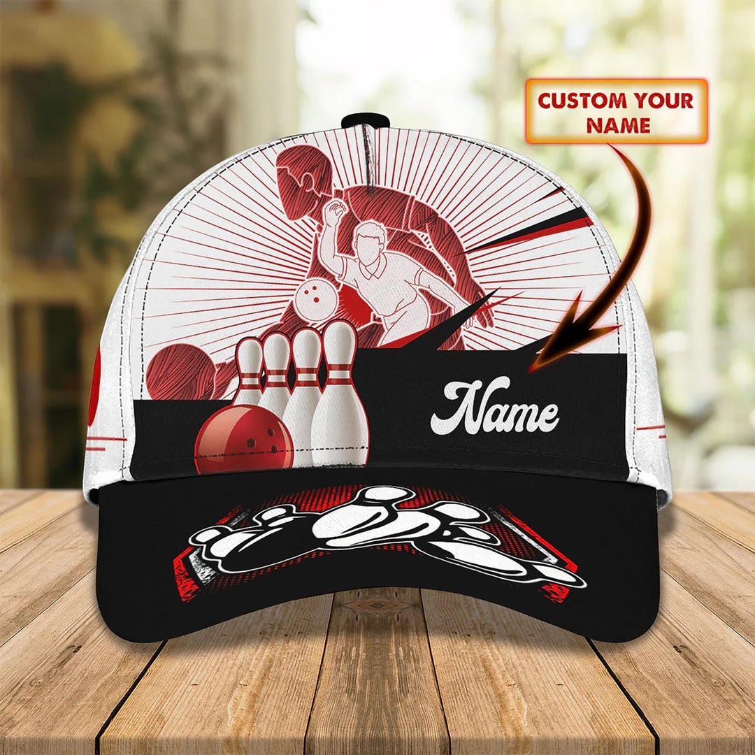 Customized Red Bowling Cap Hat for Men Women, Bowling Team Classic Cap ...