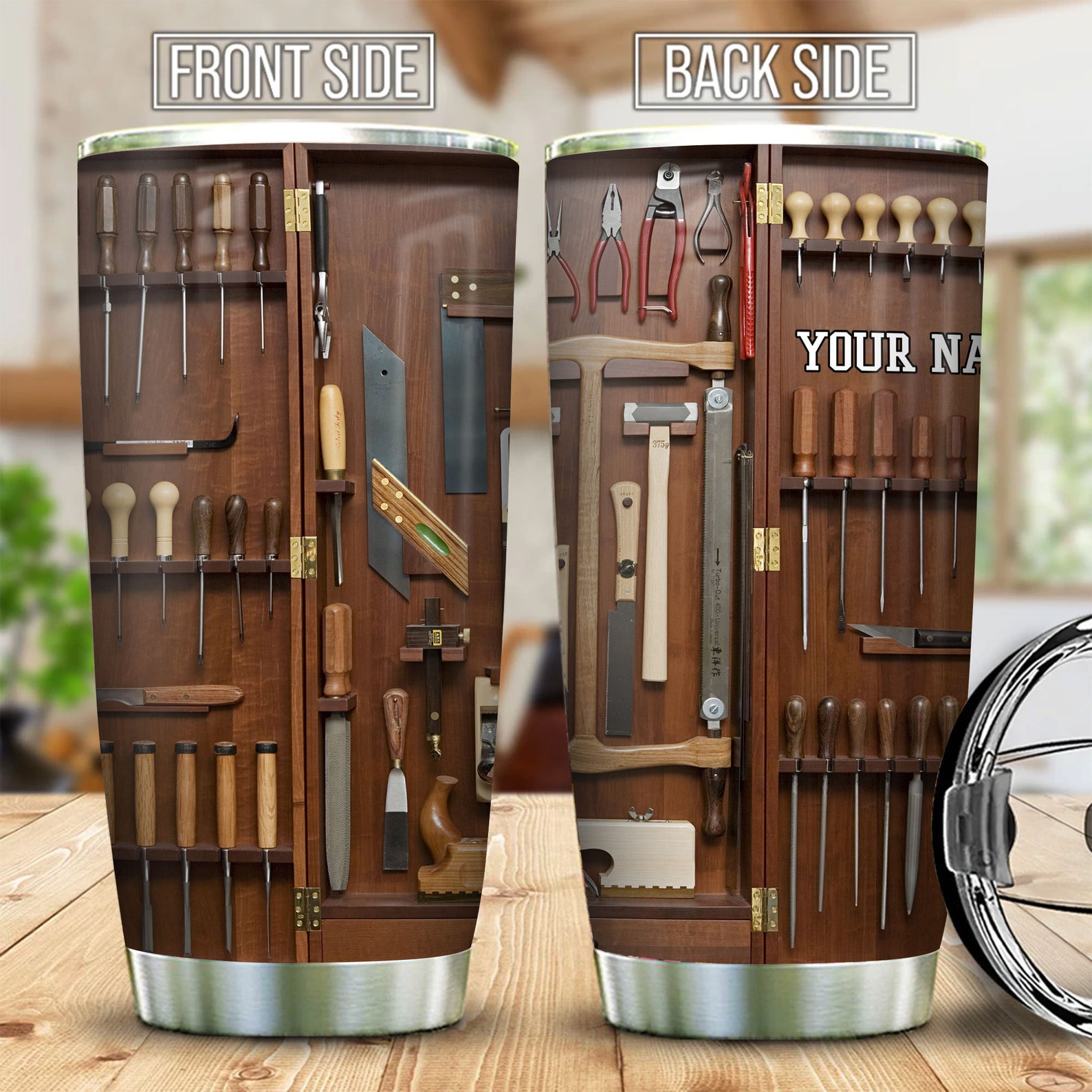 Personalized Wooden Tools Tumbler, Construction Tumbler, Carpenter ...