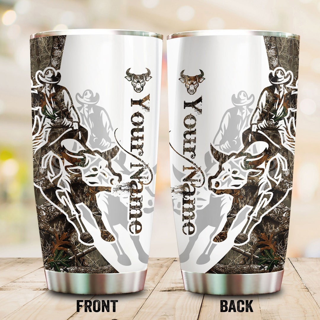 Personalized Bull Riding Tumbler, Rodeo Cowboy Bull Riding Tumblers ...
