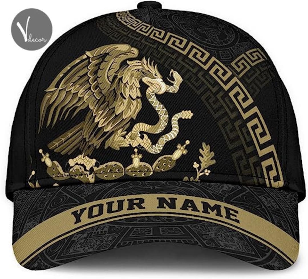 Personalized Mexico Gold Baseball Cap, Custom Adjustable 3D Printed ...