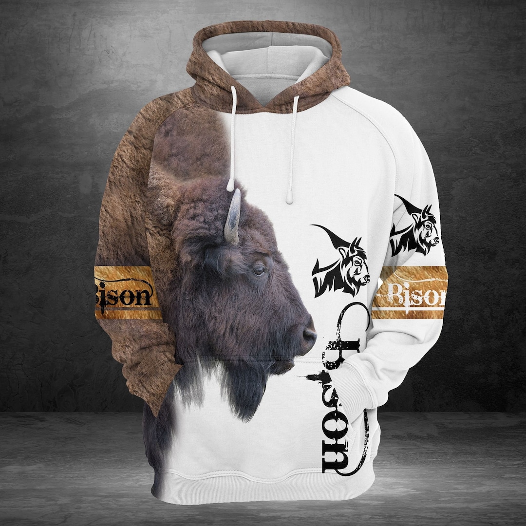 Unisex Novelty Bison Lover Hoodie, Bison Sweatshirt, Buffalo Hoodie ...