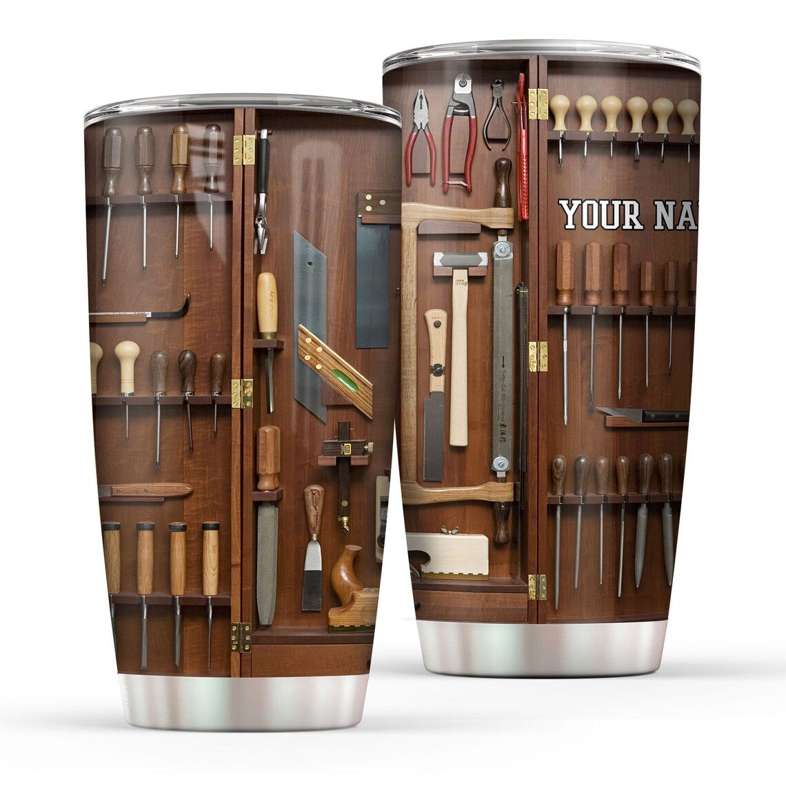 Personalized Wooden Tools Tumbler, Construction Tumbler, Carpenter ...