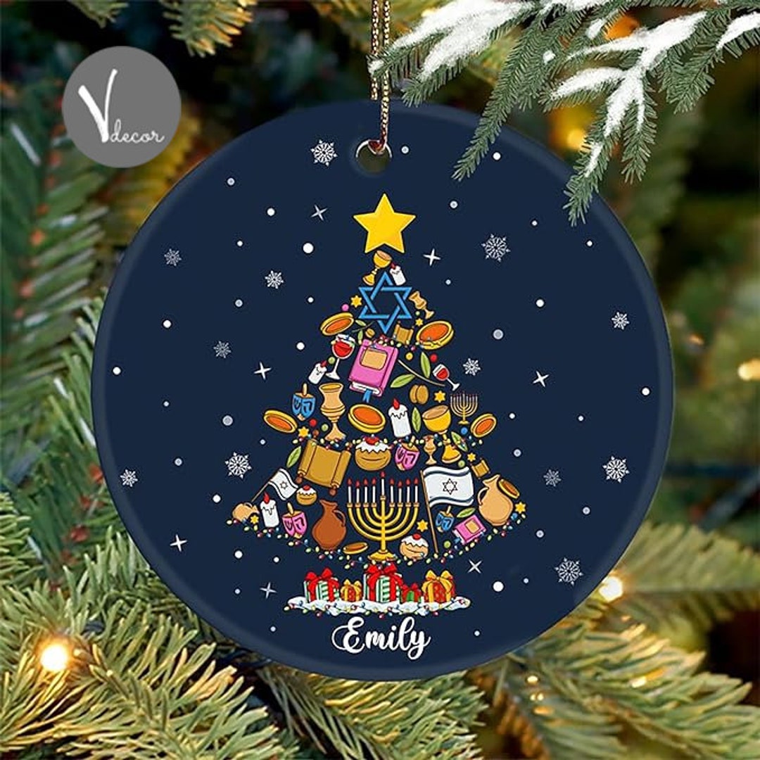 NEW Customized Merry Chrismukkah Christmas Tree Ornament, Xmas ...