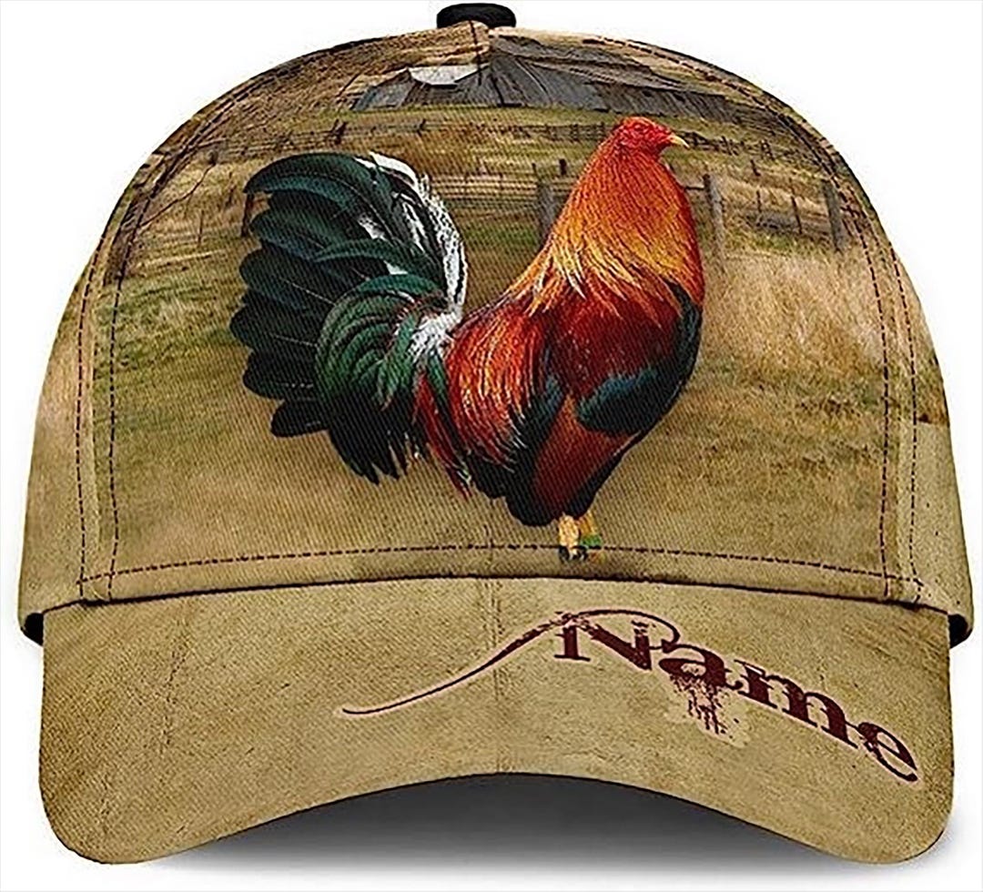 Personalized Rooster Baseball Cap, Custom Adjustable 3D Printed Rooster ...