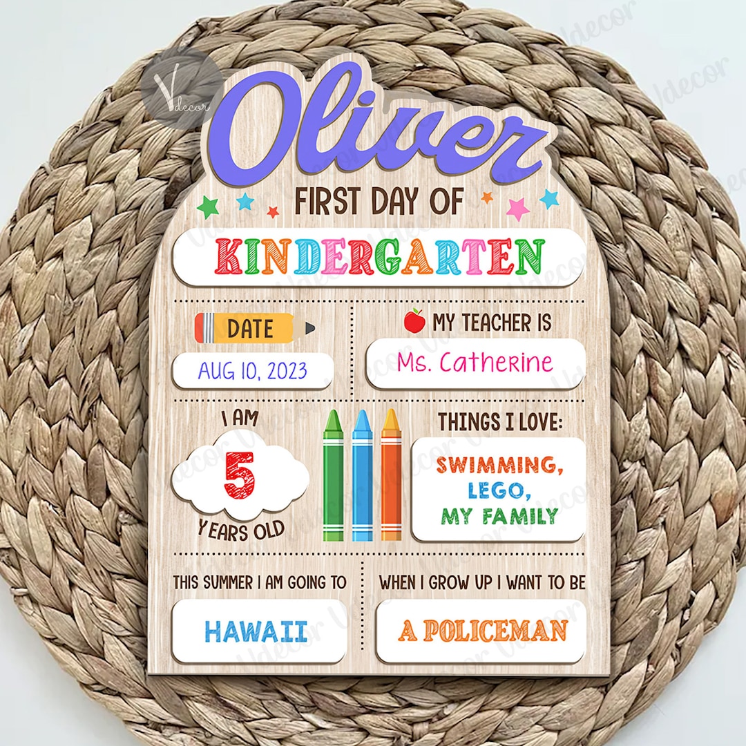 Personalized First Day at School Sign for Kids, Custom First Day of ...