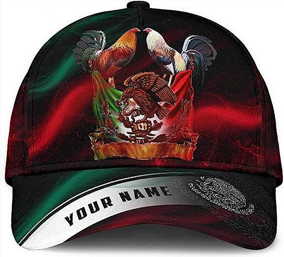Personalized Mexico Rooster Baseball Cap, Custom Adjustable 3D Printed ...