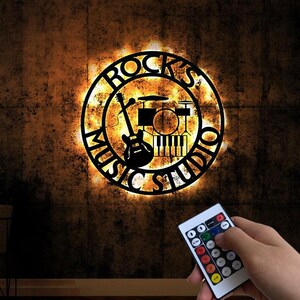 Personalized Musical Instruments Metal Wall Art With Led Lights, Custom ...