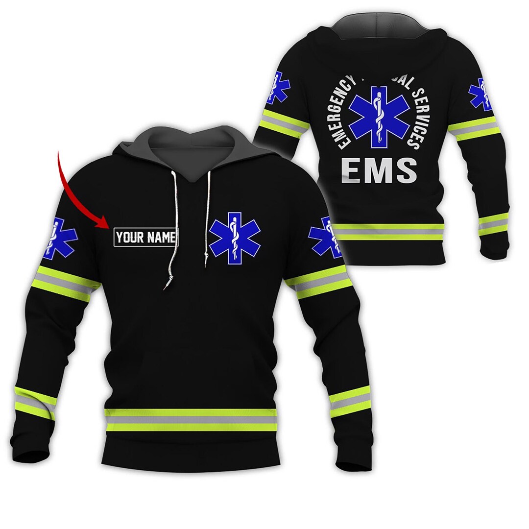 Personalized Name EMS Black 3D All-over Printed – Custom Unique Design ...