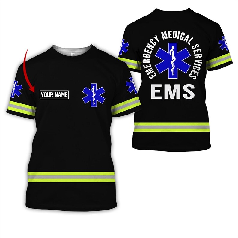 Personalized Name EMS Black 3D All-over Printed – Custom Unique Design ...