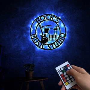 Personalized Musical Instruments Metal Wall Art With Led Lights, Custom ...