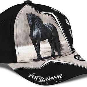 Personalized Friesian Horse Baseball Cap, Custom Adjustable 3D Printed ...
