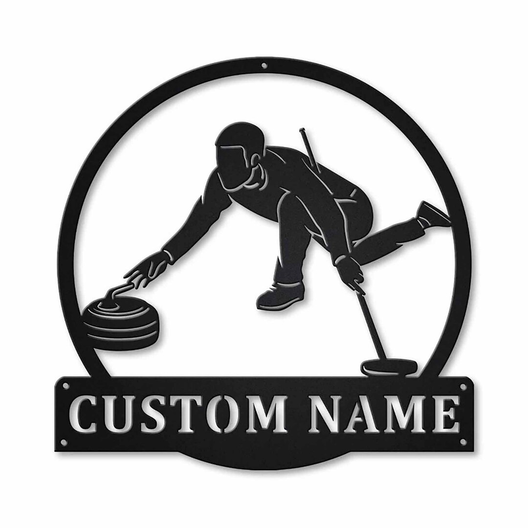 Personalized Curling Sport Metal Sign With LED Lights, Custom Curling ...