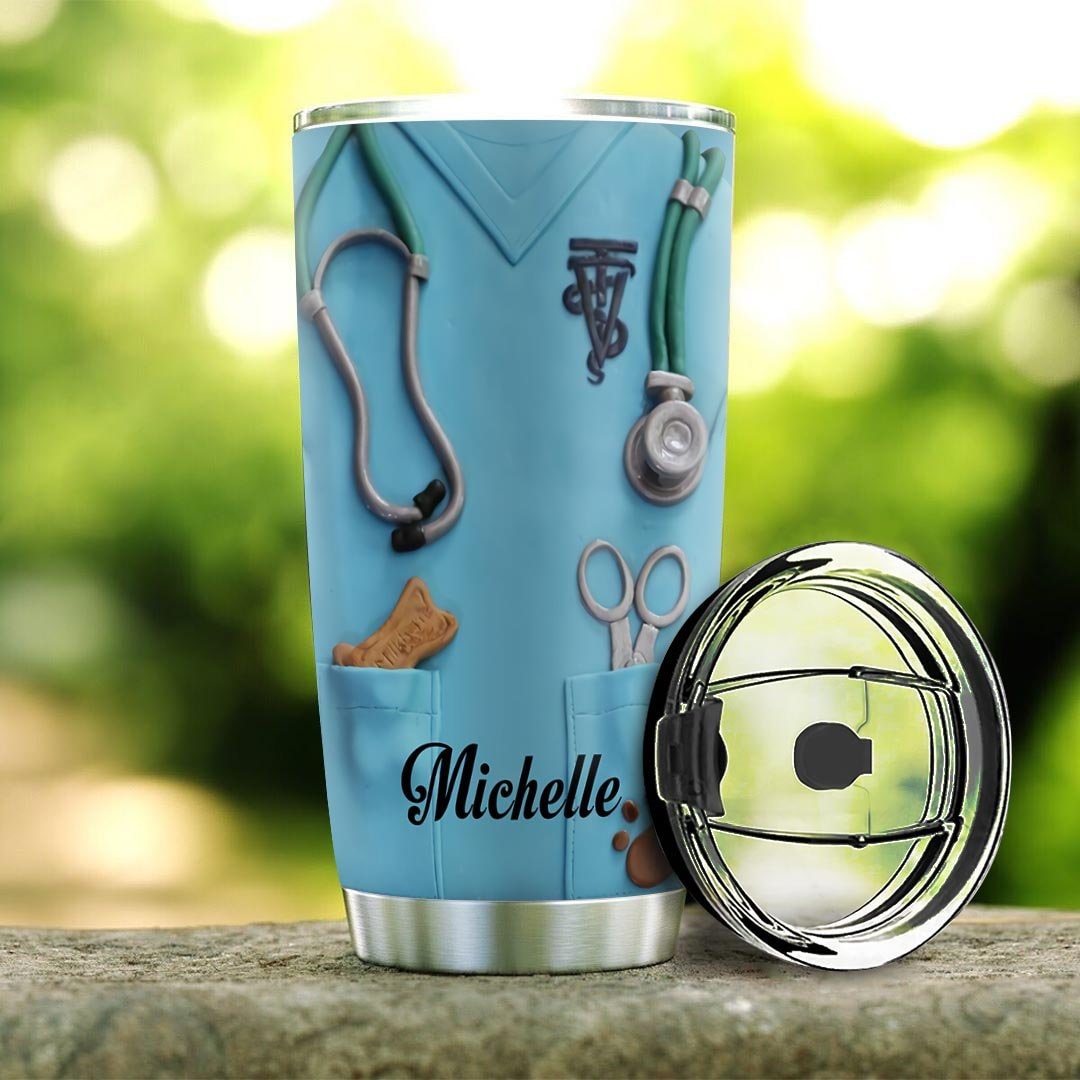 Personalized Vet Tech Nutrition Facts Tumbler, Vet Tech Tumblers Coffee ...