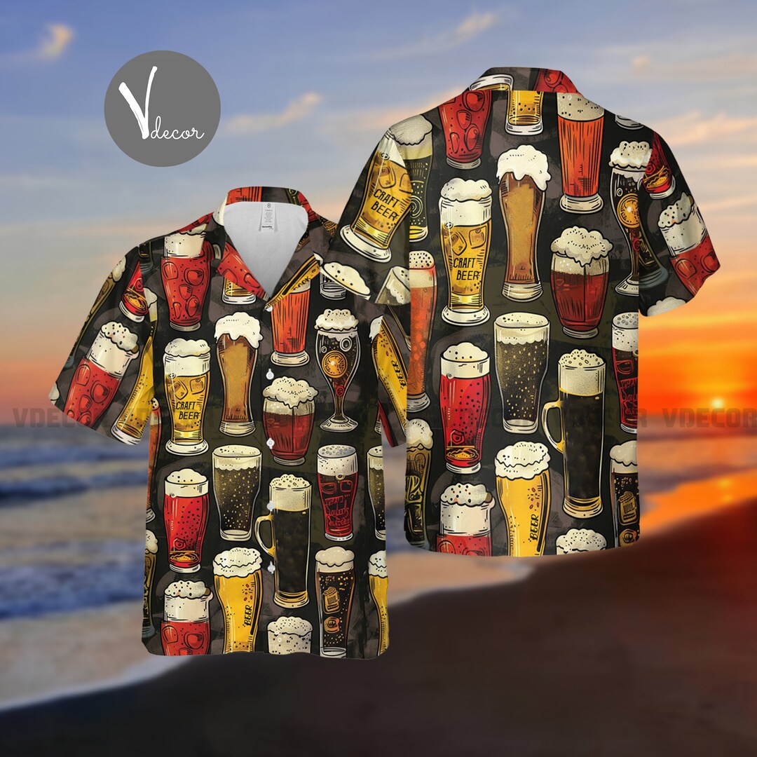 New! Beer Pattern Hawaiian Shirt, Beer Lovers Hawaii Shirt, Summer ...