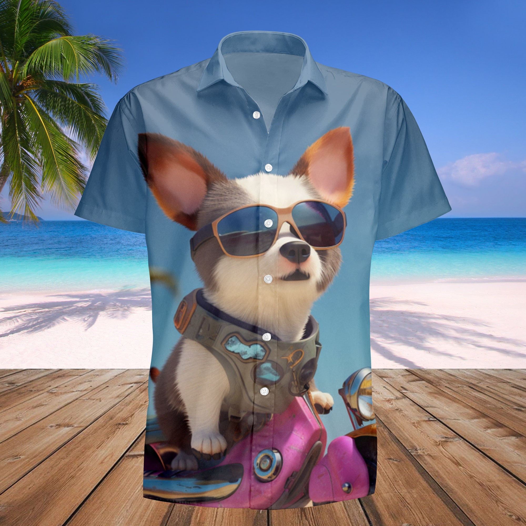 Cardigan Welsh Corgi Hawaiian Shirt, Dog Lovers Summer Beach Hawaii ...