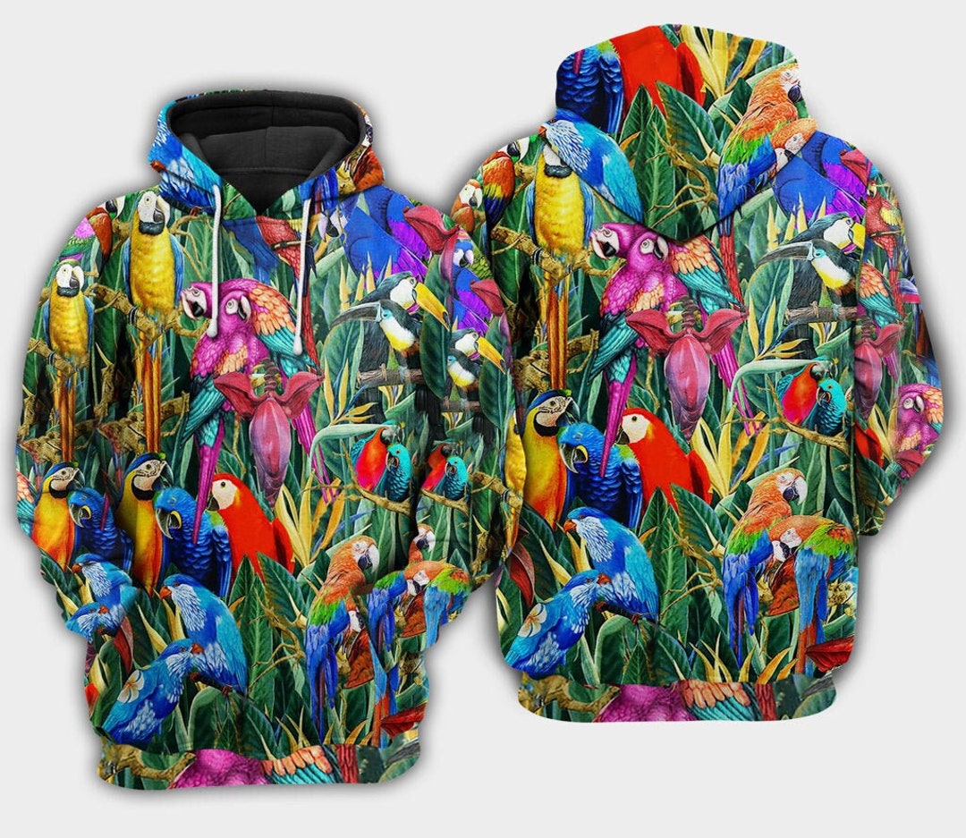 Unisex Parrot Amazing Tropical Sweatshirt Hoodie, Parrot Lover Hoodie ...