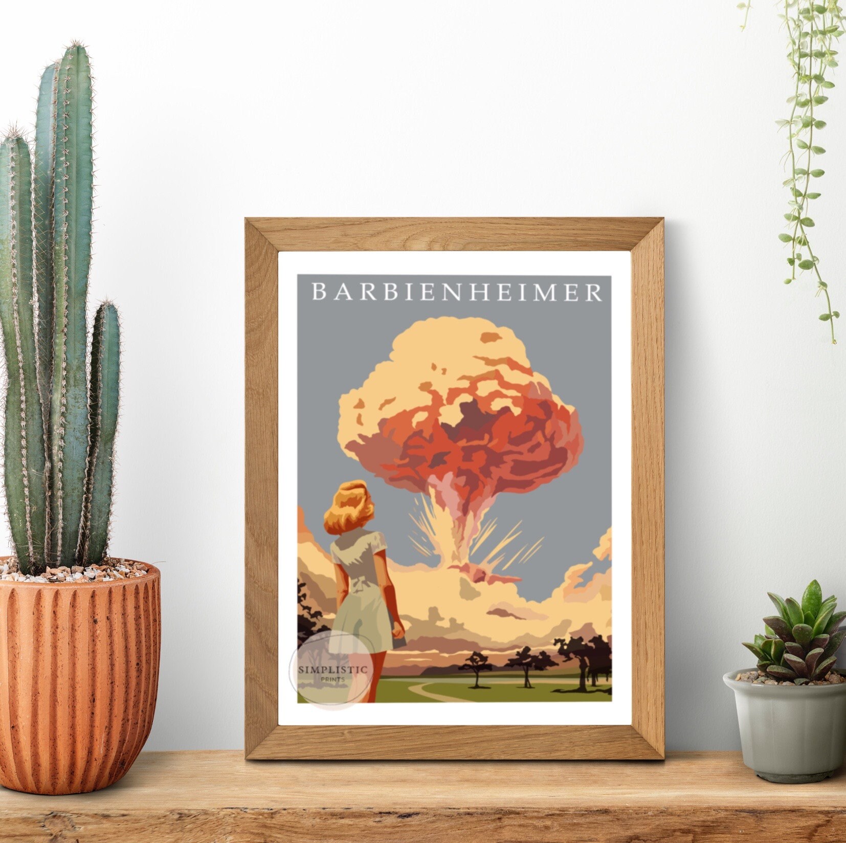 Barbienheimer, Barbie, Oppenheimer Poster sold by Ayla Secura Peach ...