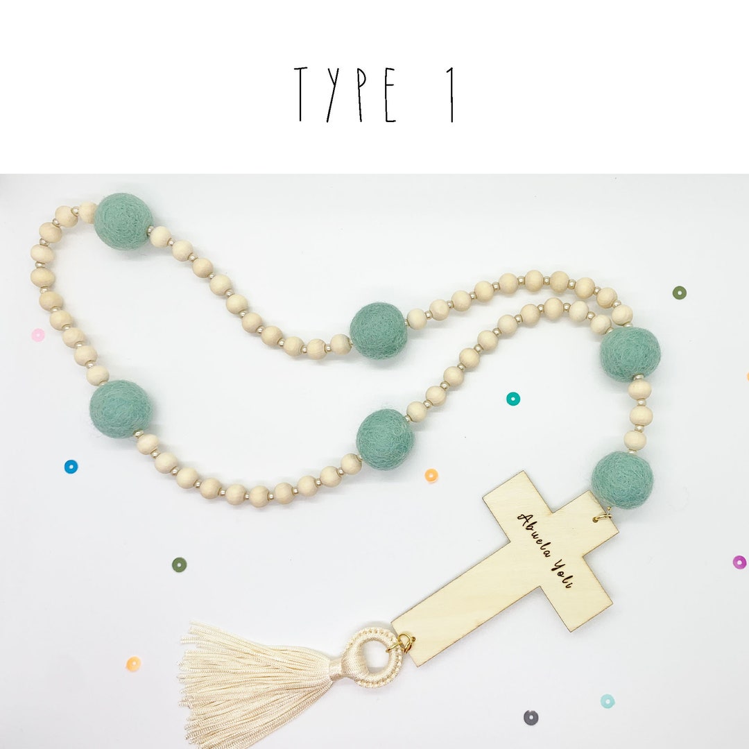Colorful and Wooden Handmade Rosaries - Personalized With Names, Dates ...