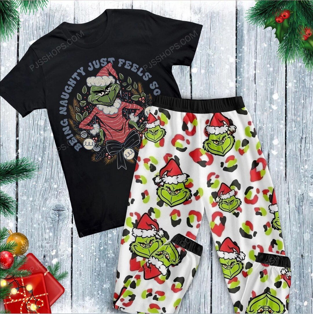 Grinch Holiday Pajamas Set, Grinch Christmas Pajamas Set, Grinch Family ...