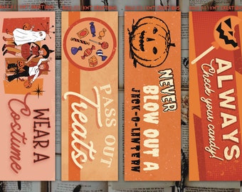 Halloween Laminated Bookmark - Etsy