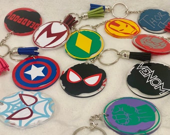Superhero Keychain - Etsy
