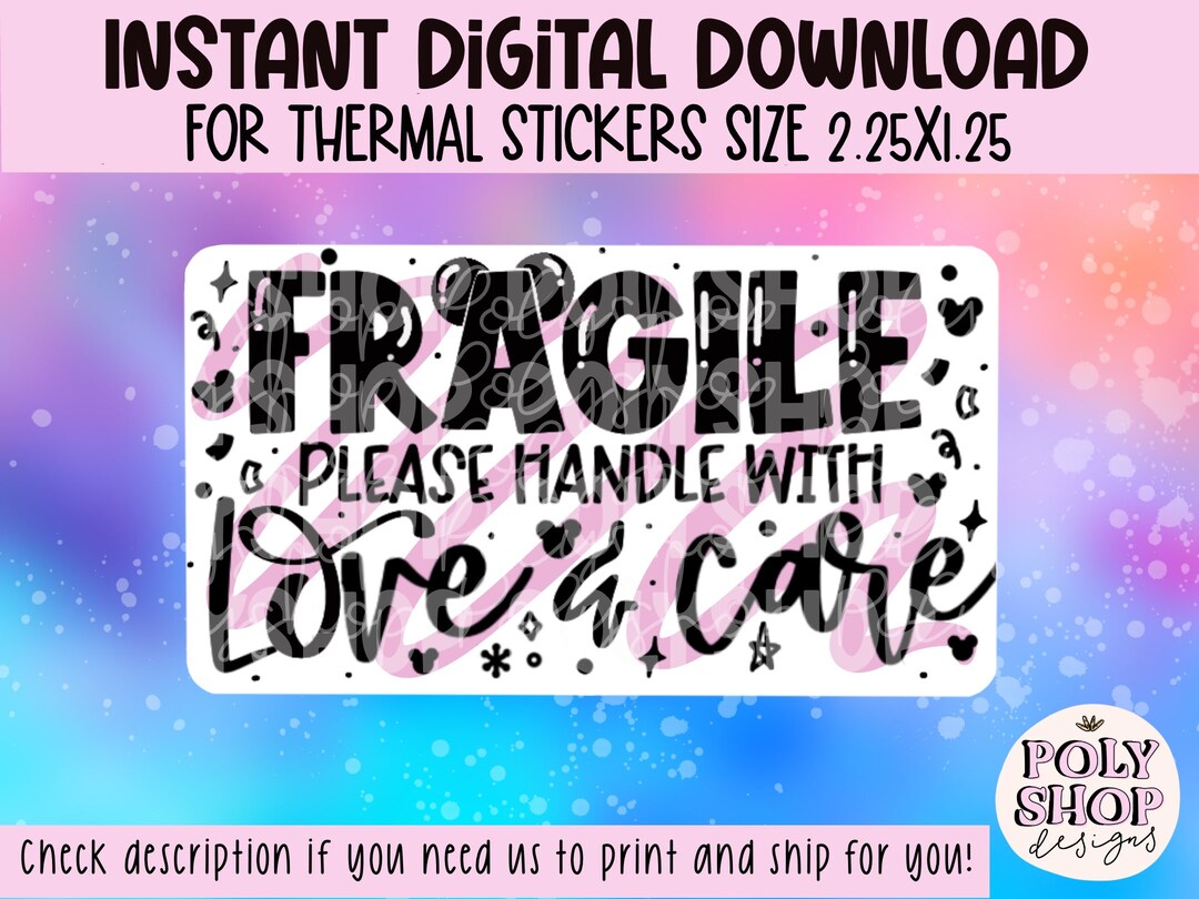 Fragile Handle With Love & Care PNG Thermal Digital Download ...