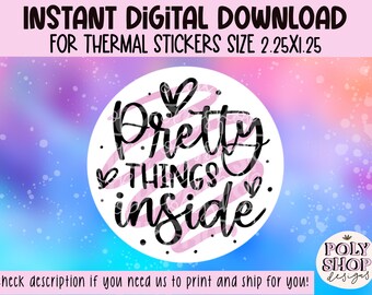 Pretty Things Inside PNG Download Packaging Stickers for Small Business ...