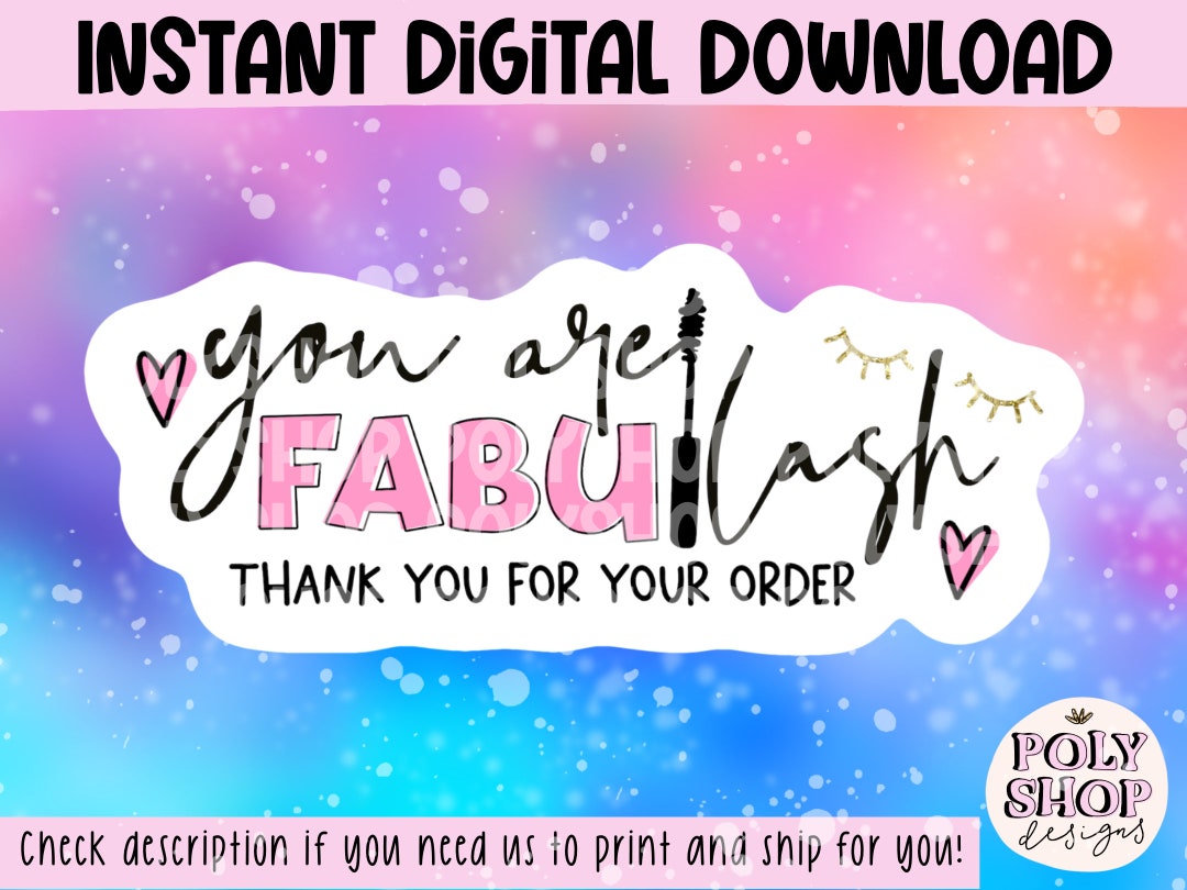 You Are Fabulash Thank You for Your Order PNG Thank You Stickers for ...
