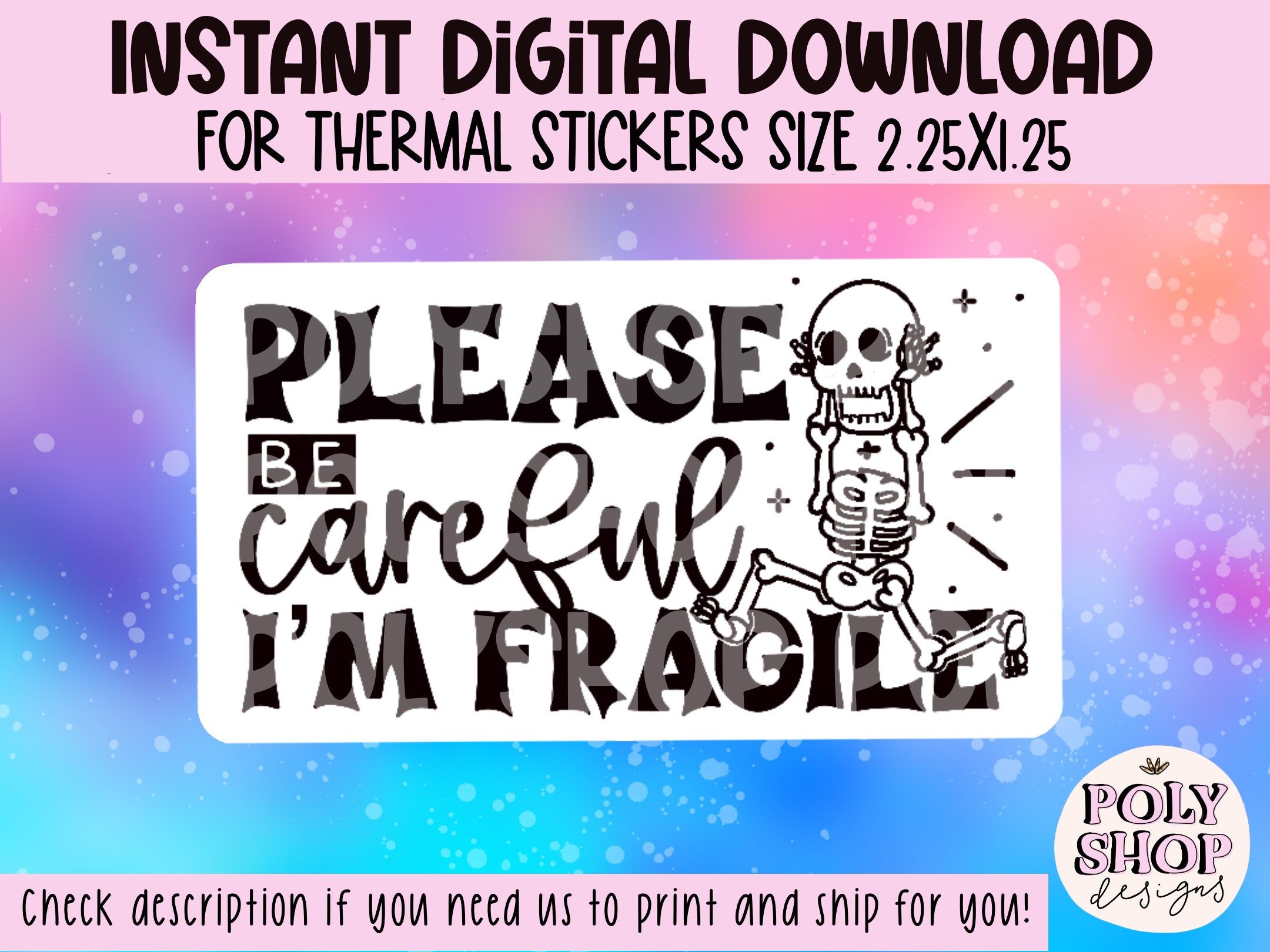 Munbyn Circle Sticker Template Fragile - Etsy