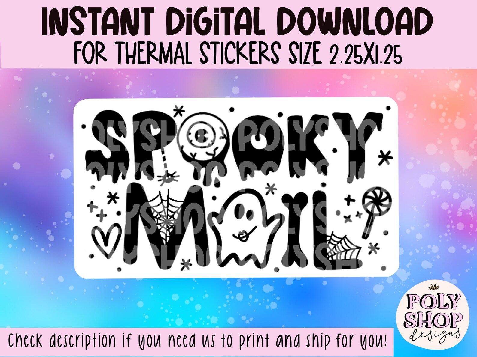 Spooky Mail PNG Digital Download Packaging Stickers for - Etsy