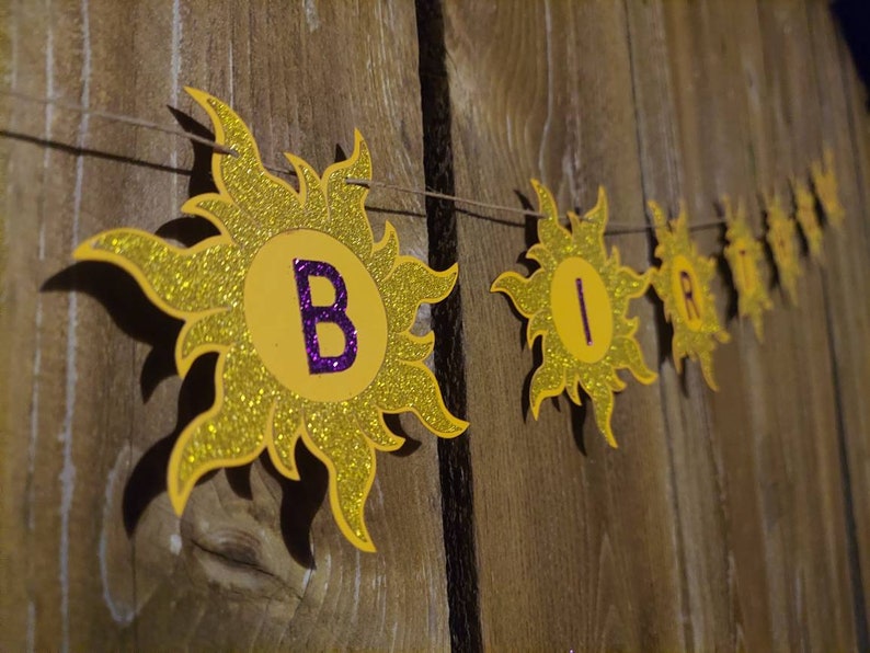 Rapunzel Birthday Banner/ Sparkly Banner/ Free Shipping - Etsy