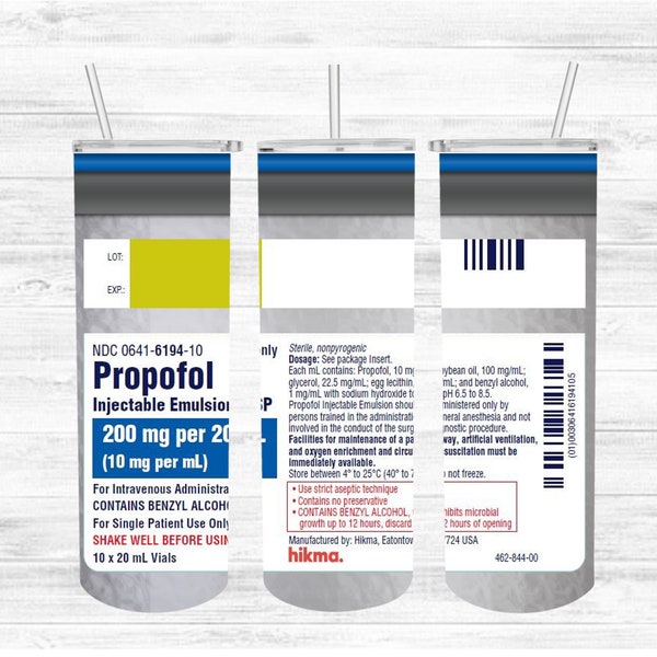 Propofol Tumbler Svg - Etsy