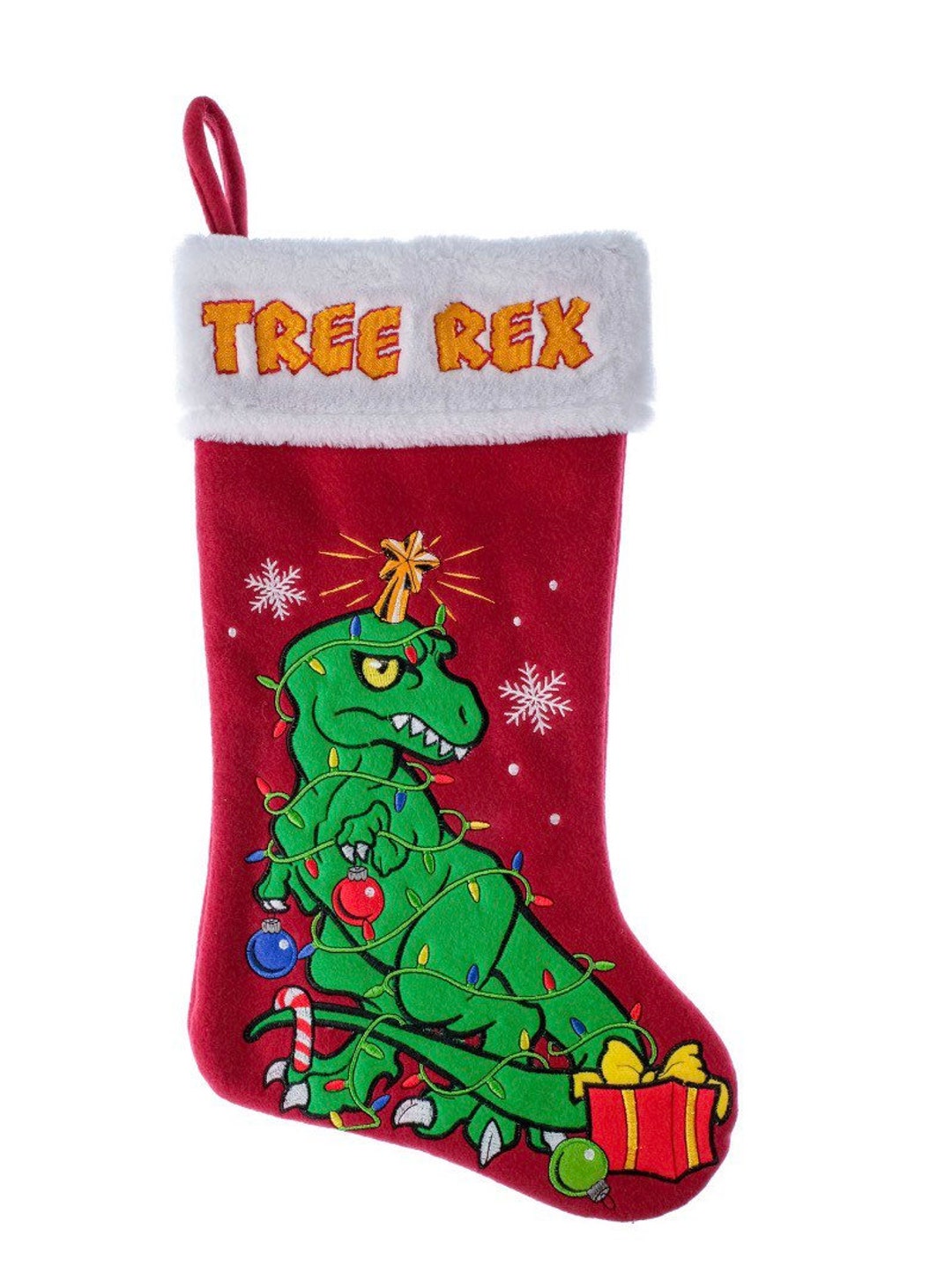 Dinosaur T-rex Christmas Stocking , Embroidered, Kids Stocking - Etsy